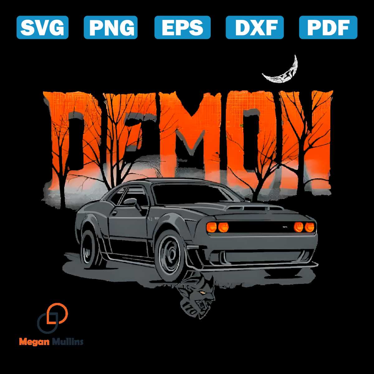 Vintage Dodge Car Demon Halloween PNG Download | Inspire Uplift