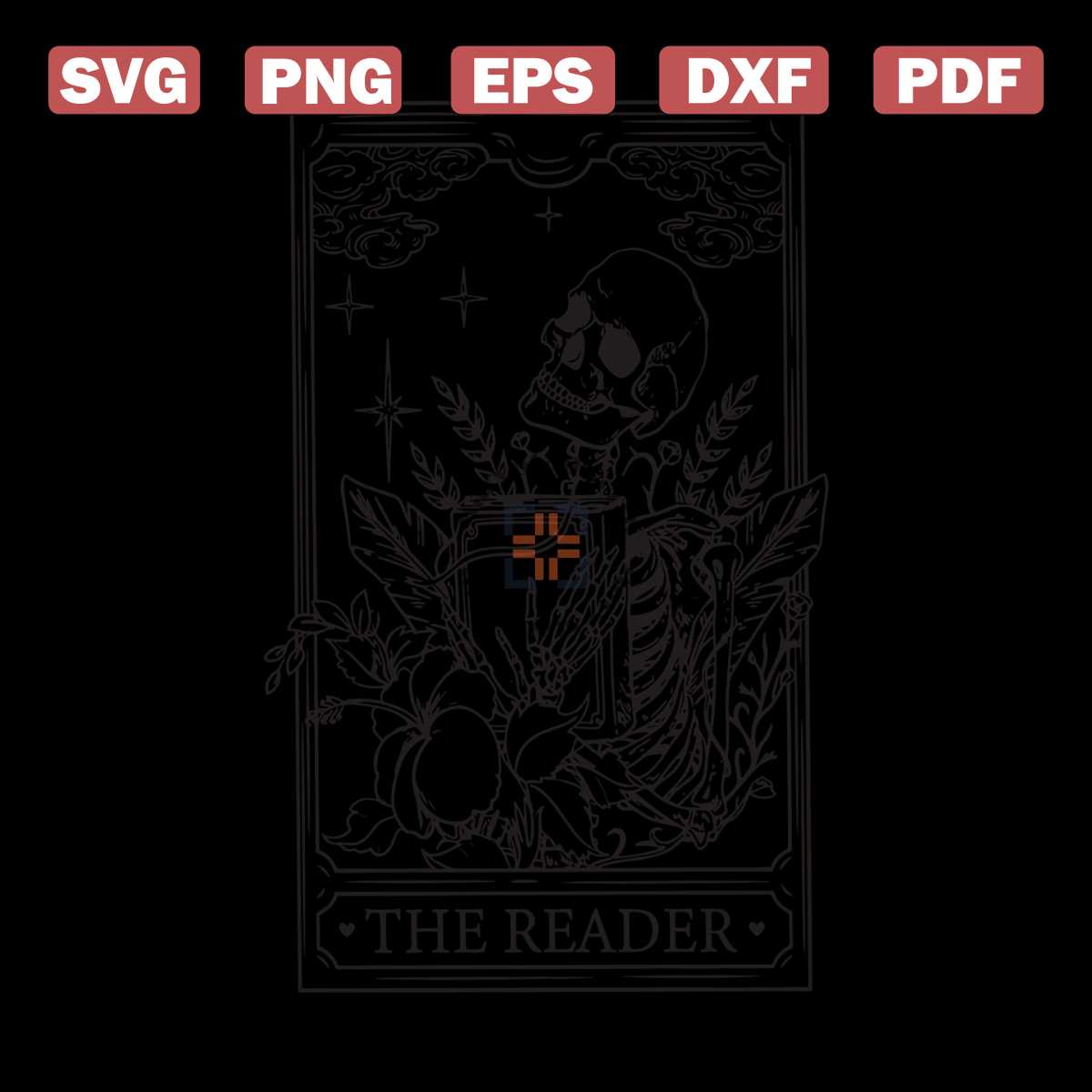 The Reader Tarot Card Skeleton SVG Skeleton Reading SVG | Inspire Uplift