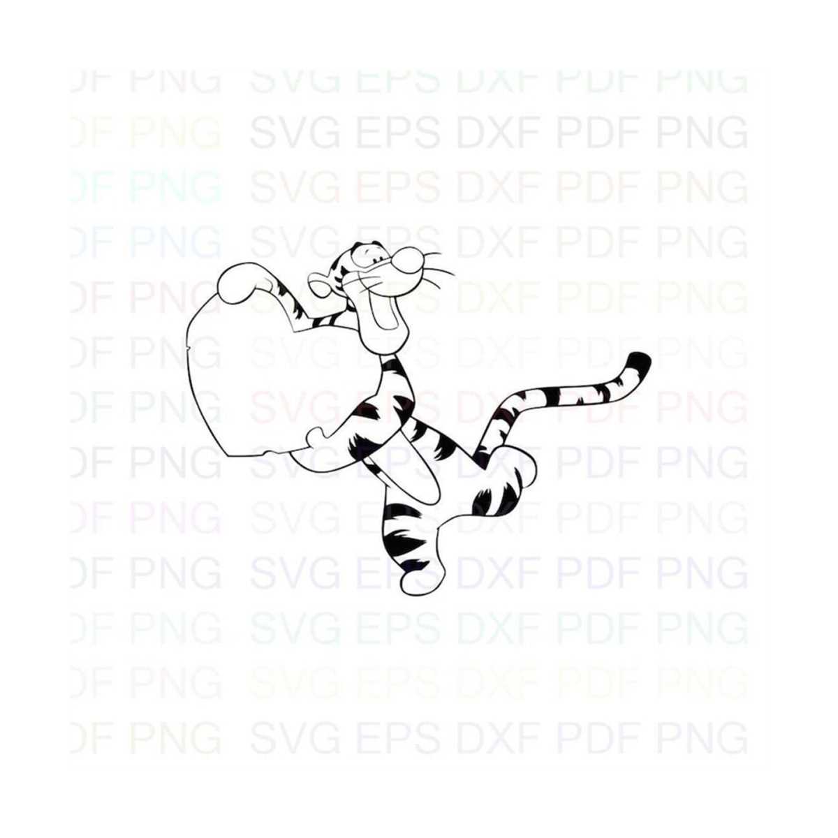 Tigger_Winnie_the_Pooh Outline Svg Dxf Eps Pdf Png, Cricut, | Inspire ...