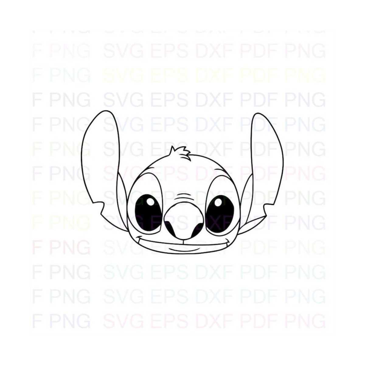 Stitch_Face_Lilo_and_Stitch Outline Svg Dxf Eps Pdf Png, Cri | Inspire ...