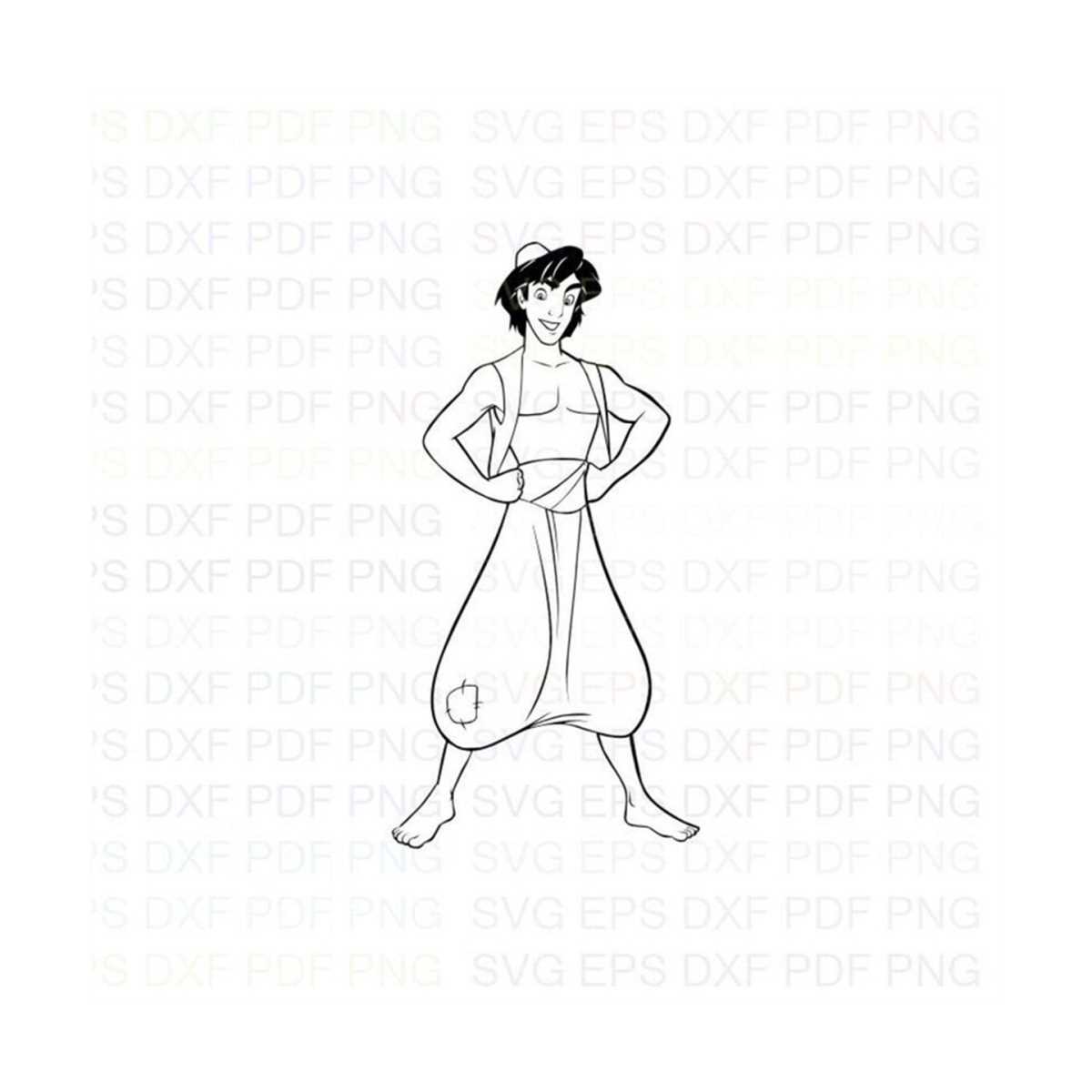 Aladdin_2 Outline Svg Dxf Eps Pdf Png, Cricut, Cutting file, | Inspire ...
