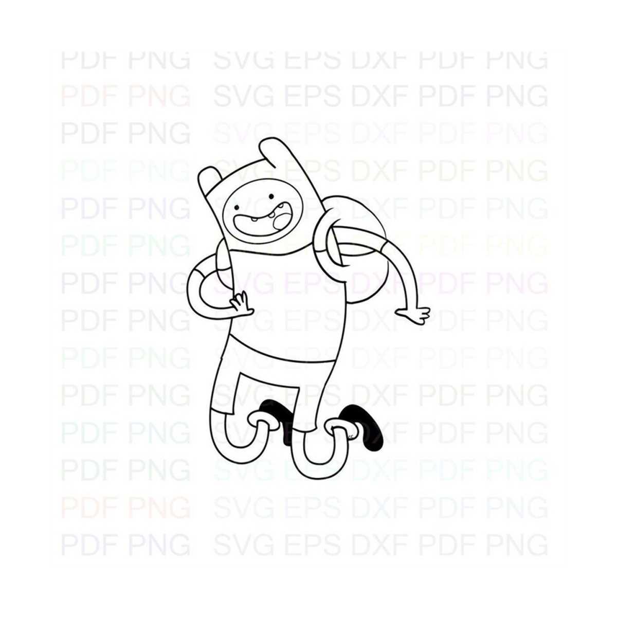 Finn_the_Human_Jumping_Adventure_Time Outline Svg Dxf Eps Pd | Inspire ...