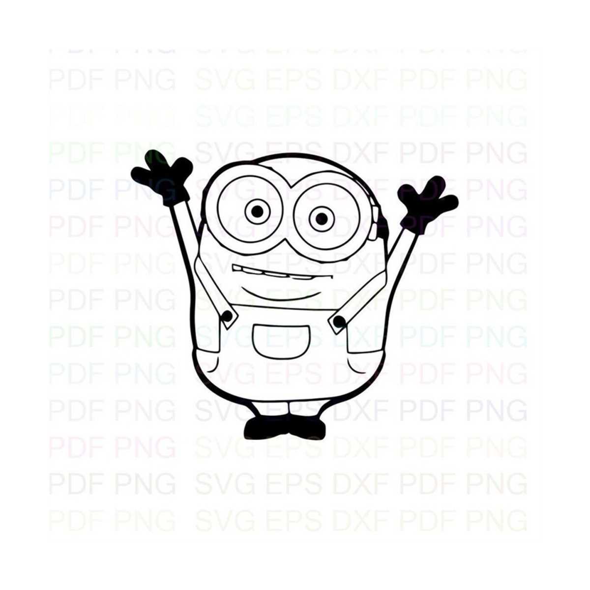 Happy_Minion_Minions_Birthday Outline Svg Dxf Eps Pdf Png, C | Inspire ...