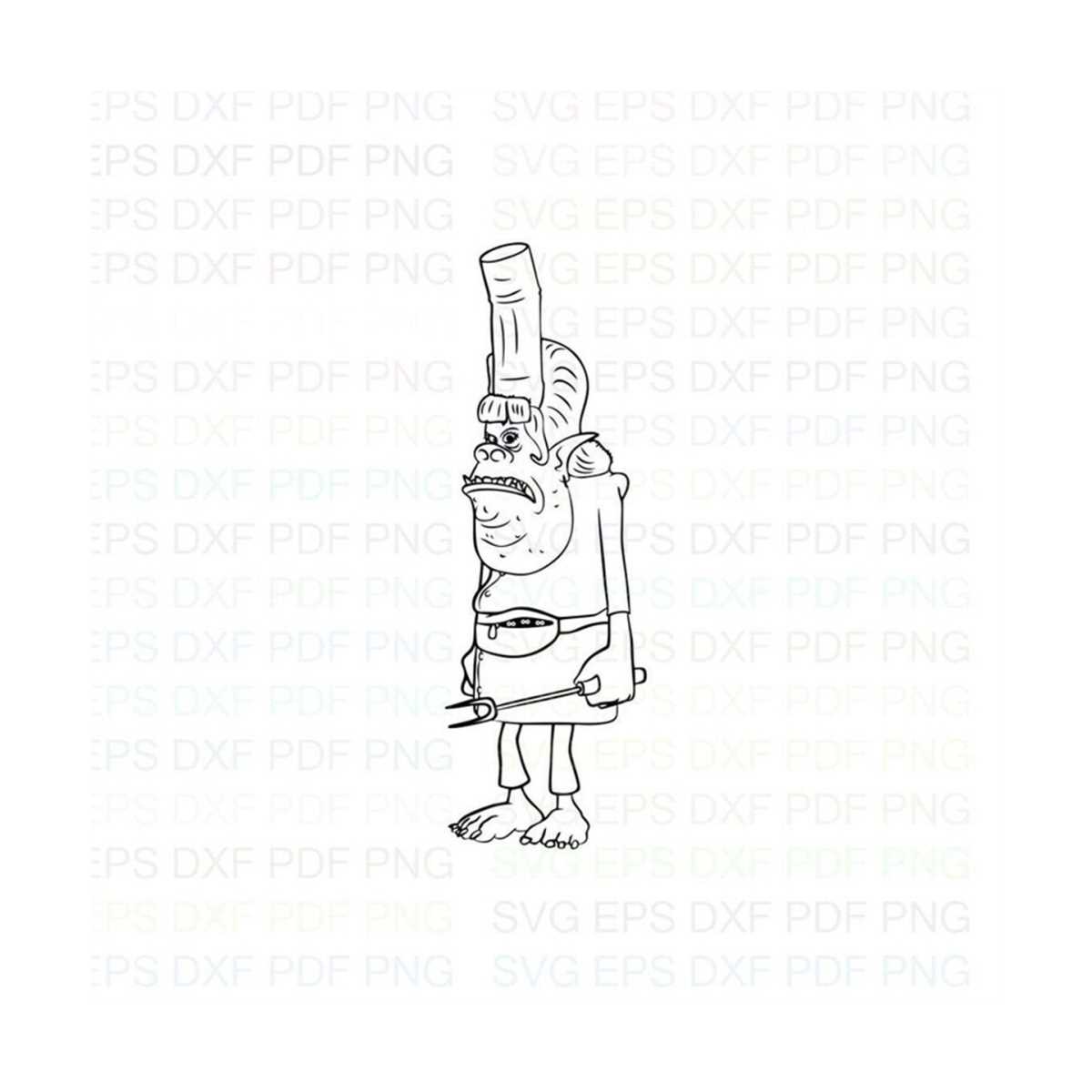 Chef_Trolls Outline Svg Dxf Eps Pdf Png, Cricut, Cutting fil | Inspire ...