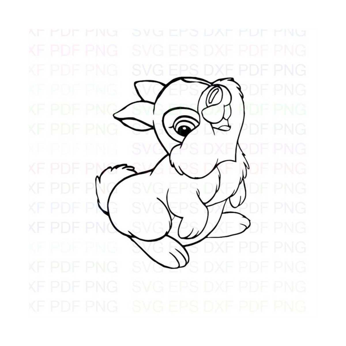 thumper_happy Outline Svg Dxf Eps Pdf Png, Cricut, Cutting f | Inspire ...