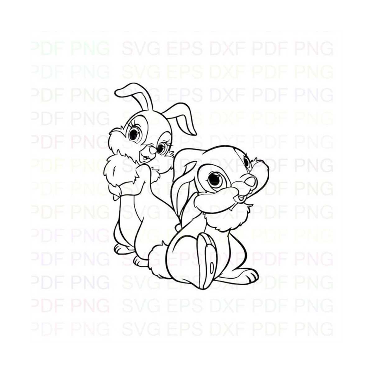 thumper_miss_bunny Outline Svg Dxf Eps Pdf Png, Cricut, Cutt - Inspire ...