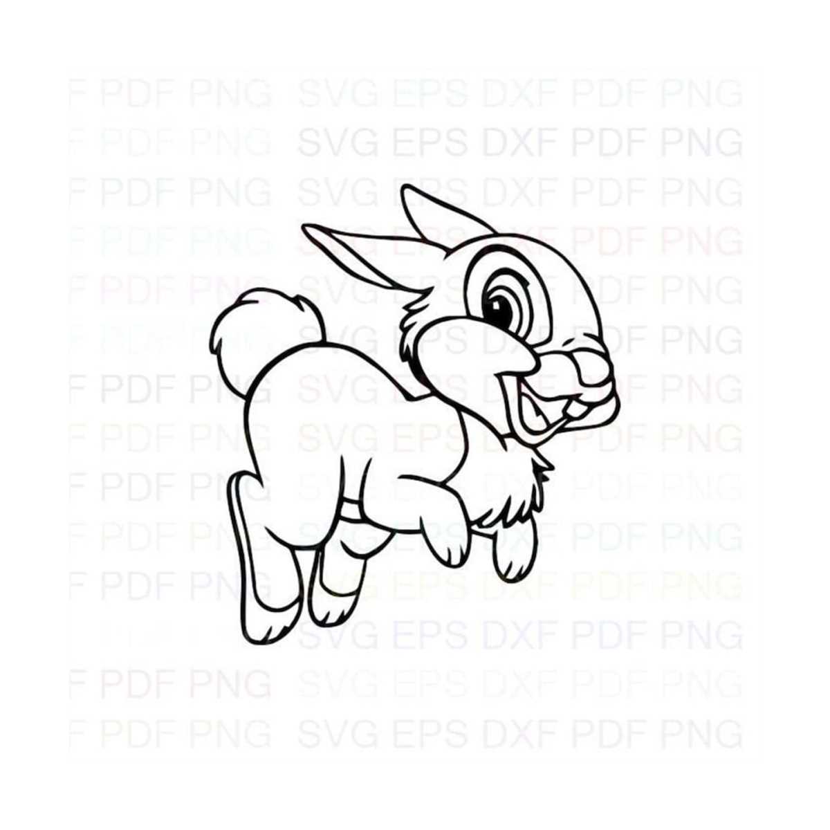 Thumper11 Outline Svg Dxf Eps Pdf Png, Cricut, Cutting file, | Inspire ...