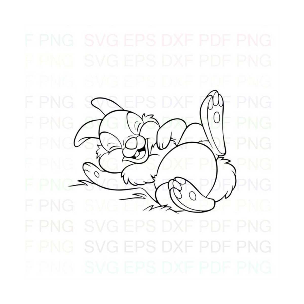 Thumper3 Outline Svg Dxf Eps Pdf Png, Cricut, Cutting file, | Inspire ...