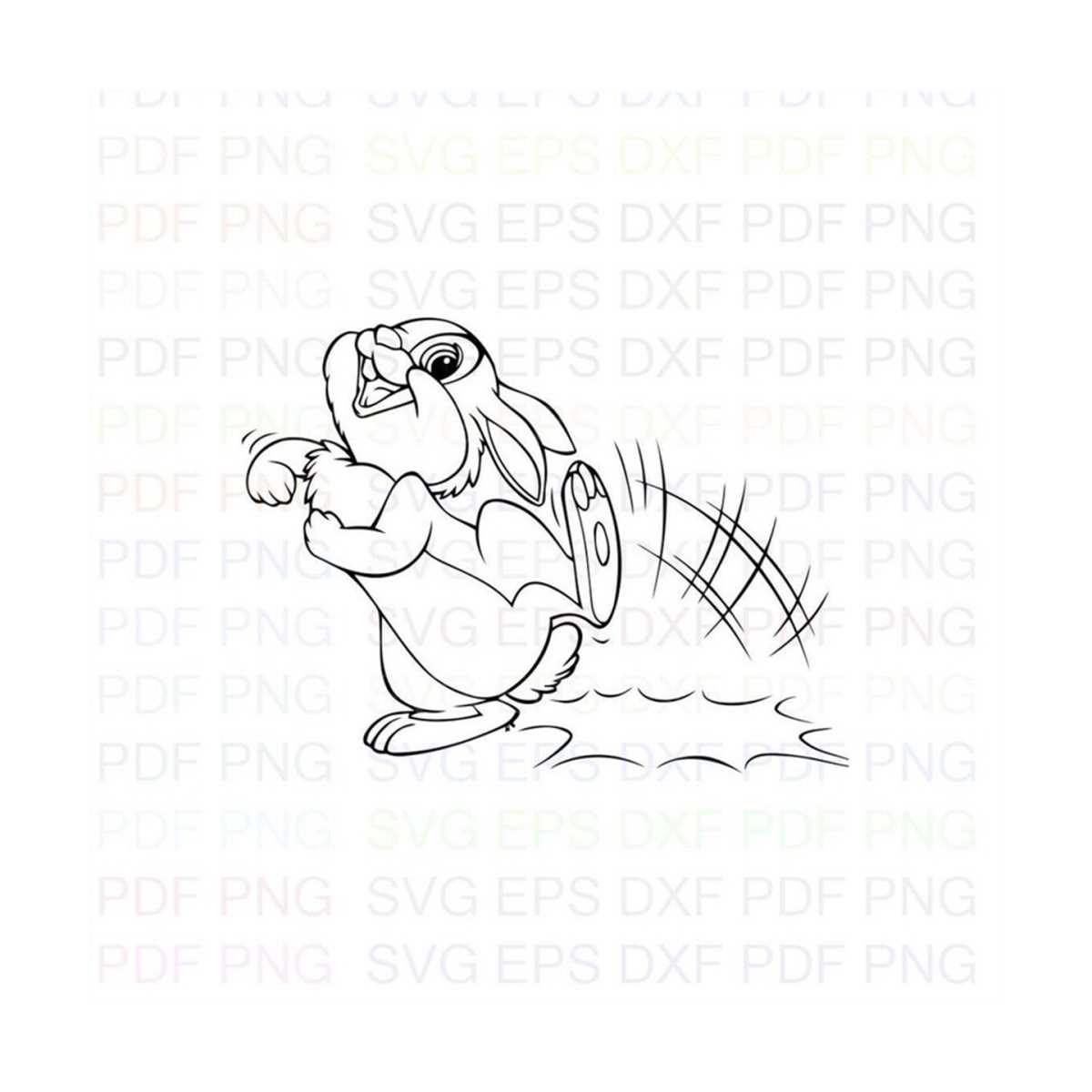 Thumper12 Outline Svg Dxf Eps Pdf Png, Cricut, Cutting file, | Inspire ...