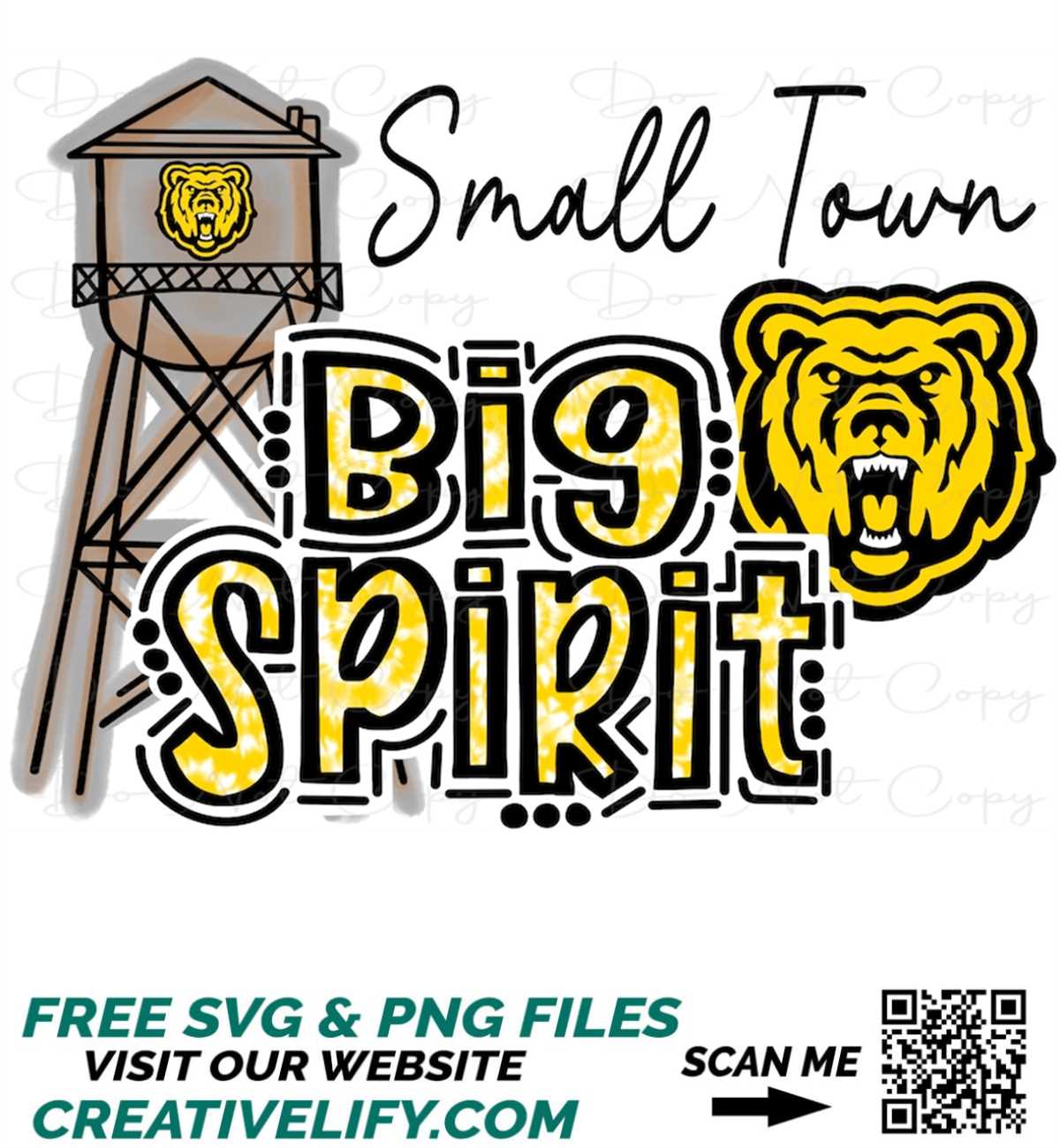 Small Town Big Spirit - BEARS - Doodle Letters TieDye - Subl | Inspire ...