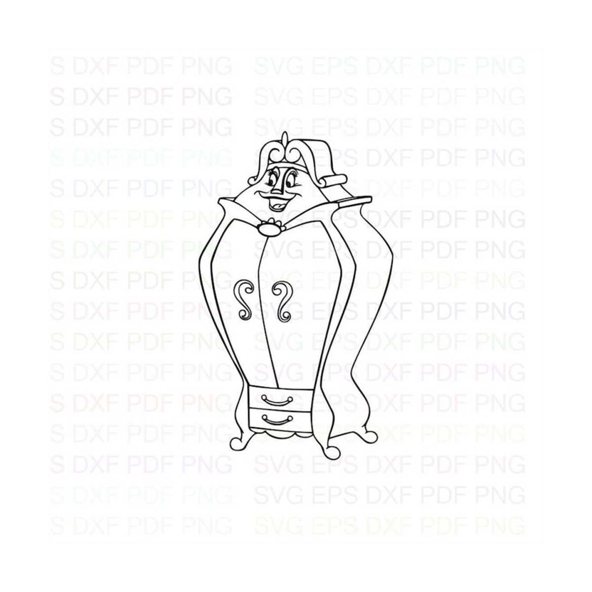 Wardrobe_Beauty_and_the_Beast Outline Svg Dxf Eps Pdf Png, C | Inspire ...