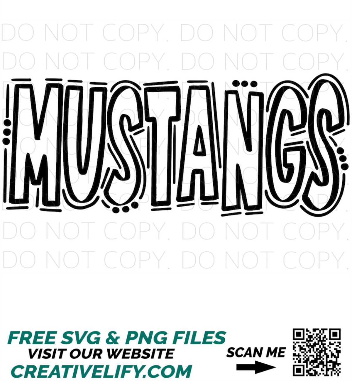 MUSTANGS - Doodle Letters Transparent Background - Sublimati | Inspire ...