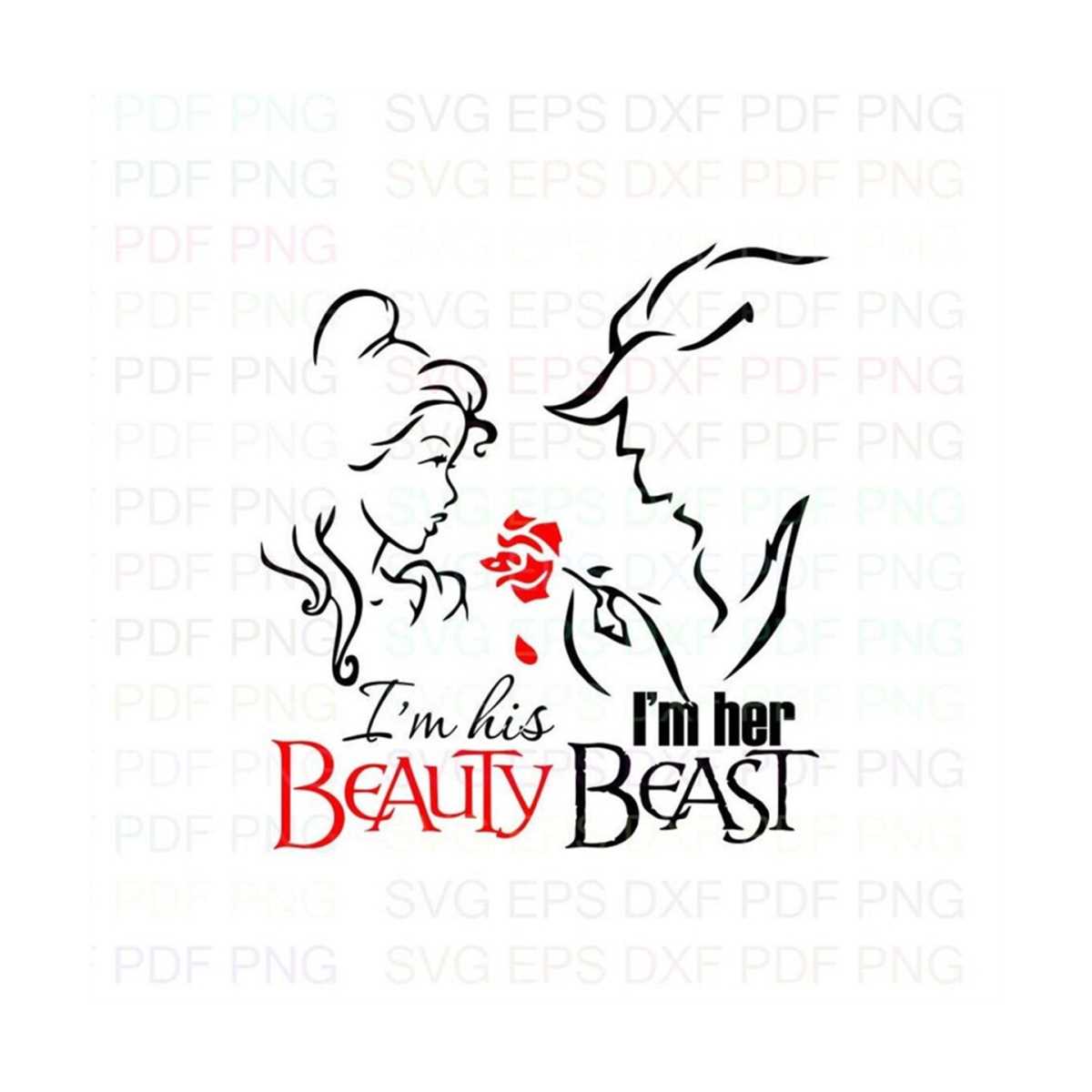 Beauty_and_the_Beast_silhouette_3 Outline Svg Dxf Eps Pdf Pn | Inspire ...