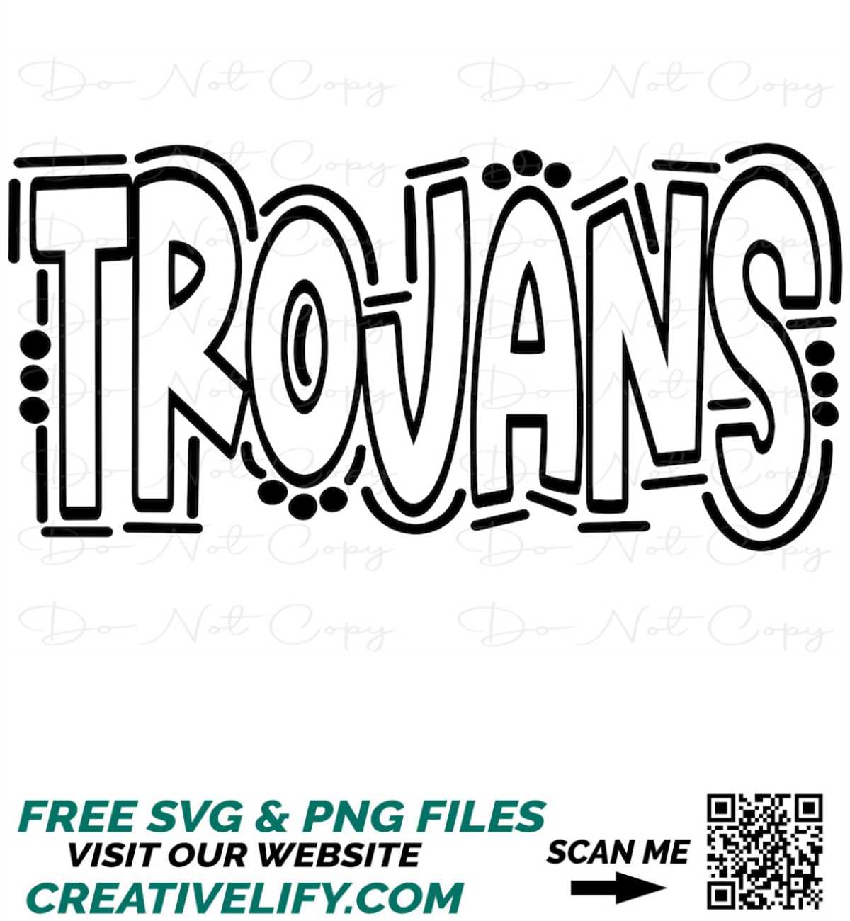 TROJANS - Doodle Letters Transparent Background - Sublimatio | Inspire ...