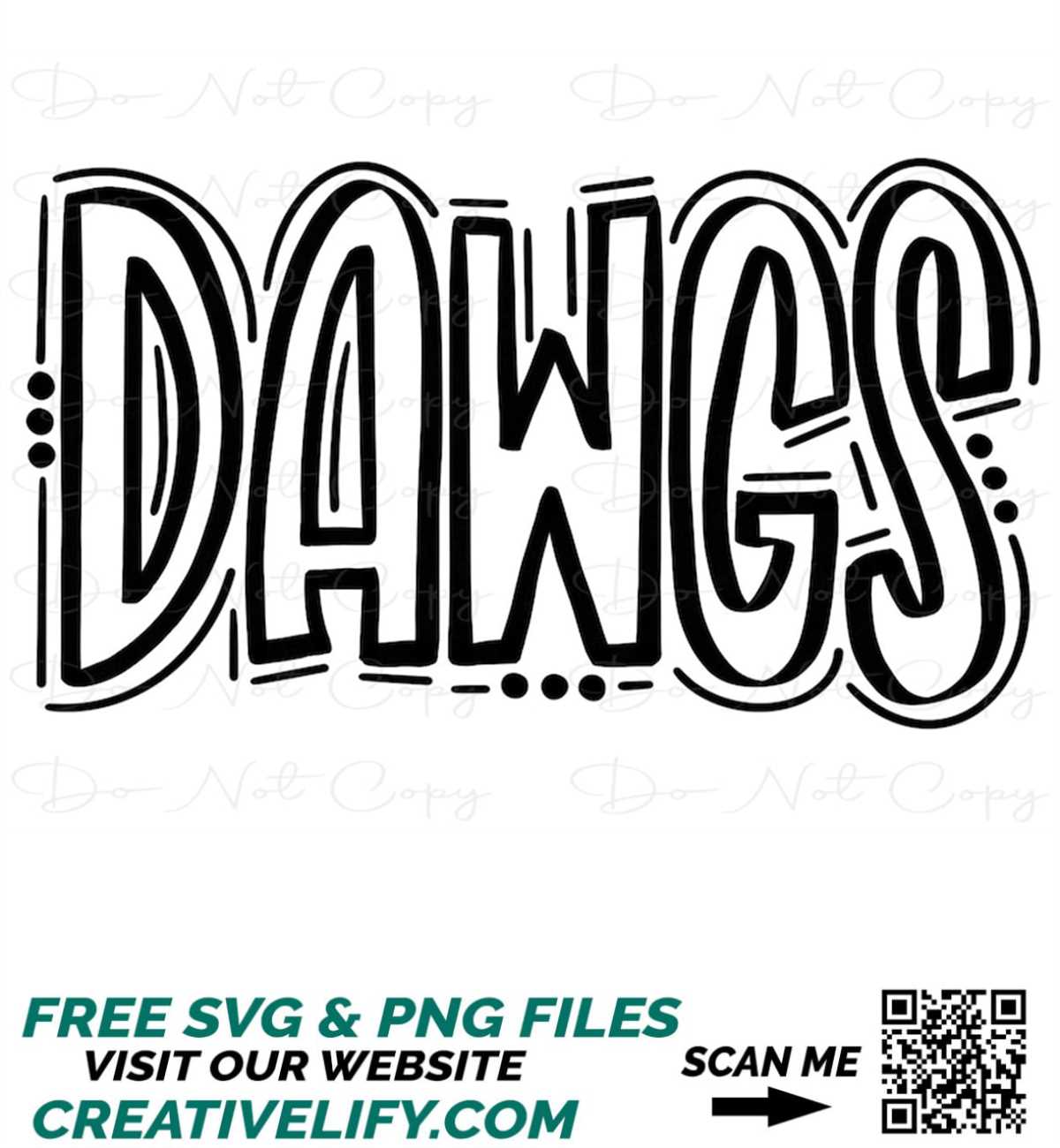DAWGS - Doodle Letters Transparent Background - Sublimation - Inspire ...