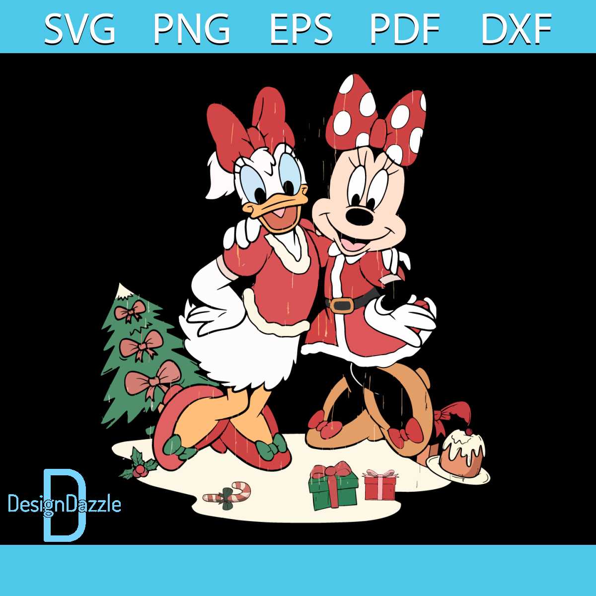 Vintage Minnie Daisy Christmas Besties SVG | Inspire Uplift