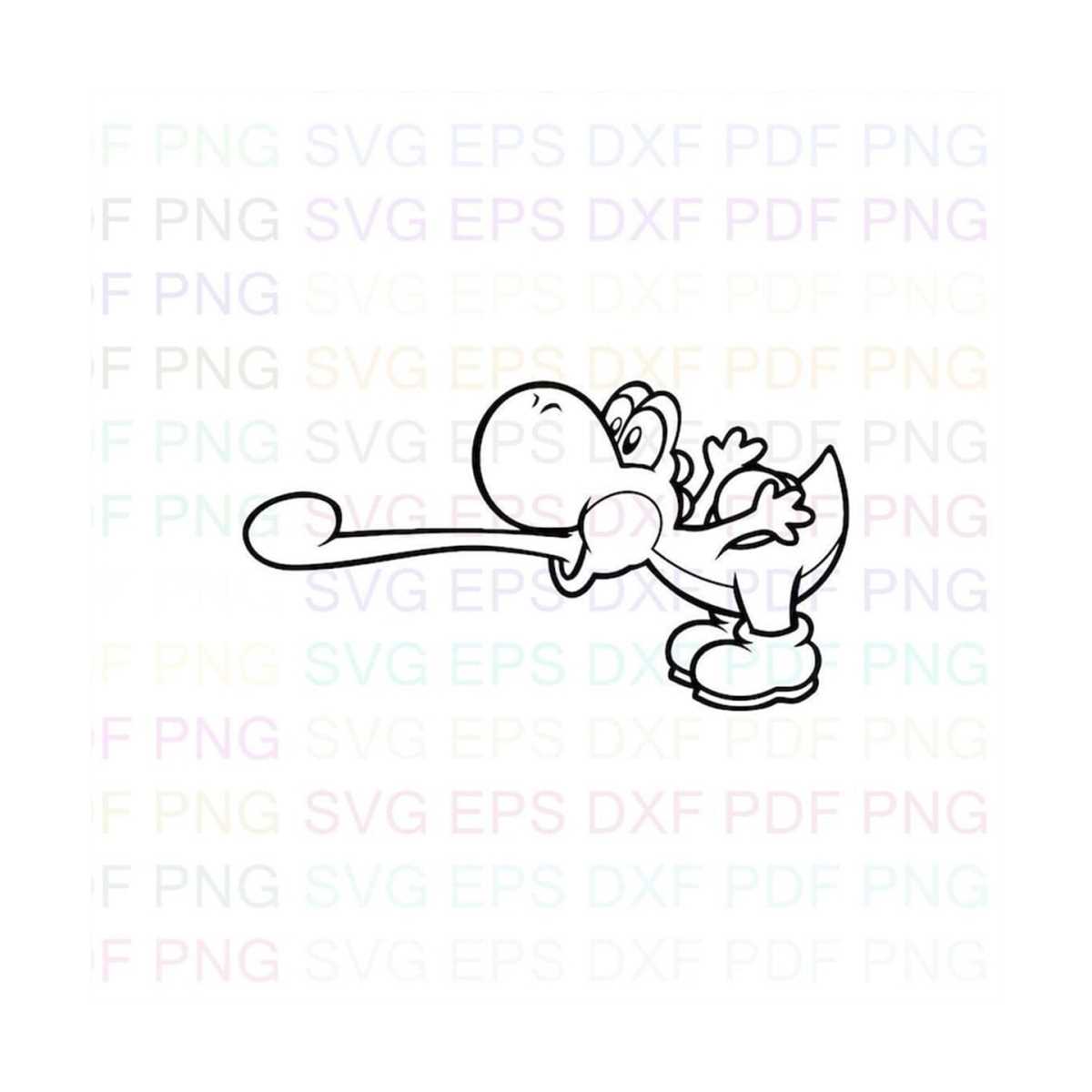 Yoshi_Super_Mario_Bros Outline Svg Dxf Eps Pdf Png, Cricut, | Inspire ...