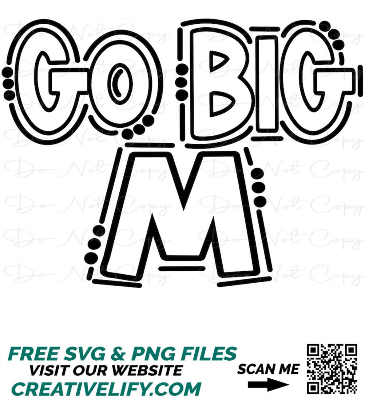 Go Big M - Doodle Letters Transparent Background - Sublimati - Inspire ...