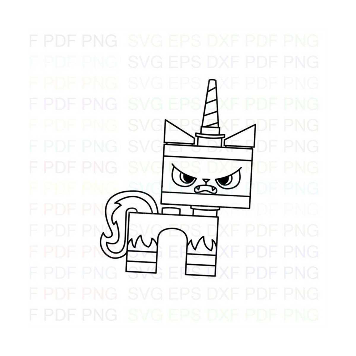 Unikitty_Angry Outline Svg Dxf Eps Pdf Png, Cricut, Cutting | Inspire ...