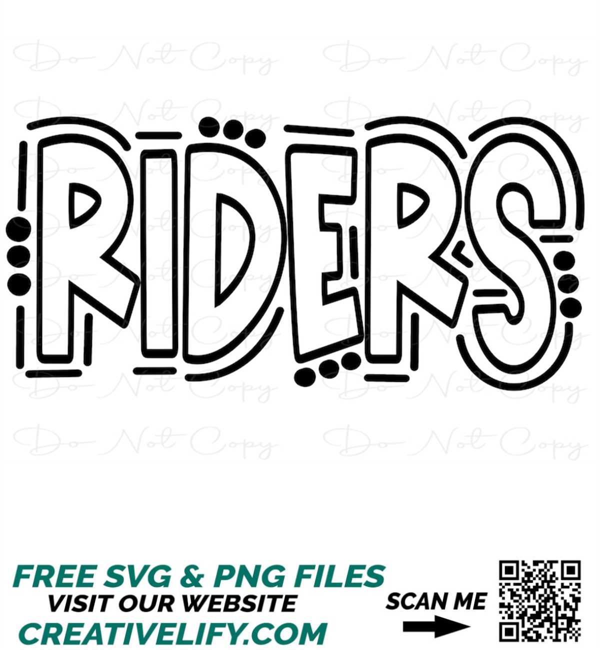 Riders - Doodle Letters Transparent Background - Sublimation - Inspire ...