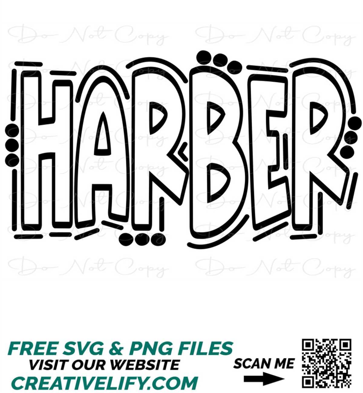 HARBER - Doodle Letters Transparent Background - Sublimation | Inspire ...