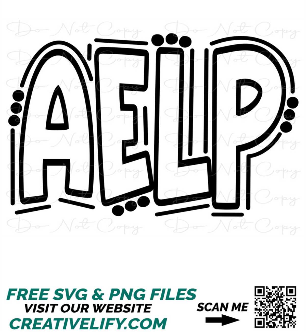 AELP - Doodle Letters Transparent Background - Sublimation P - Inspire ...