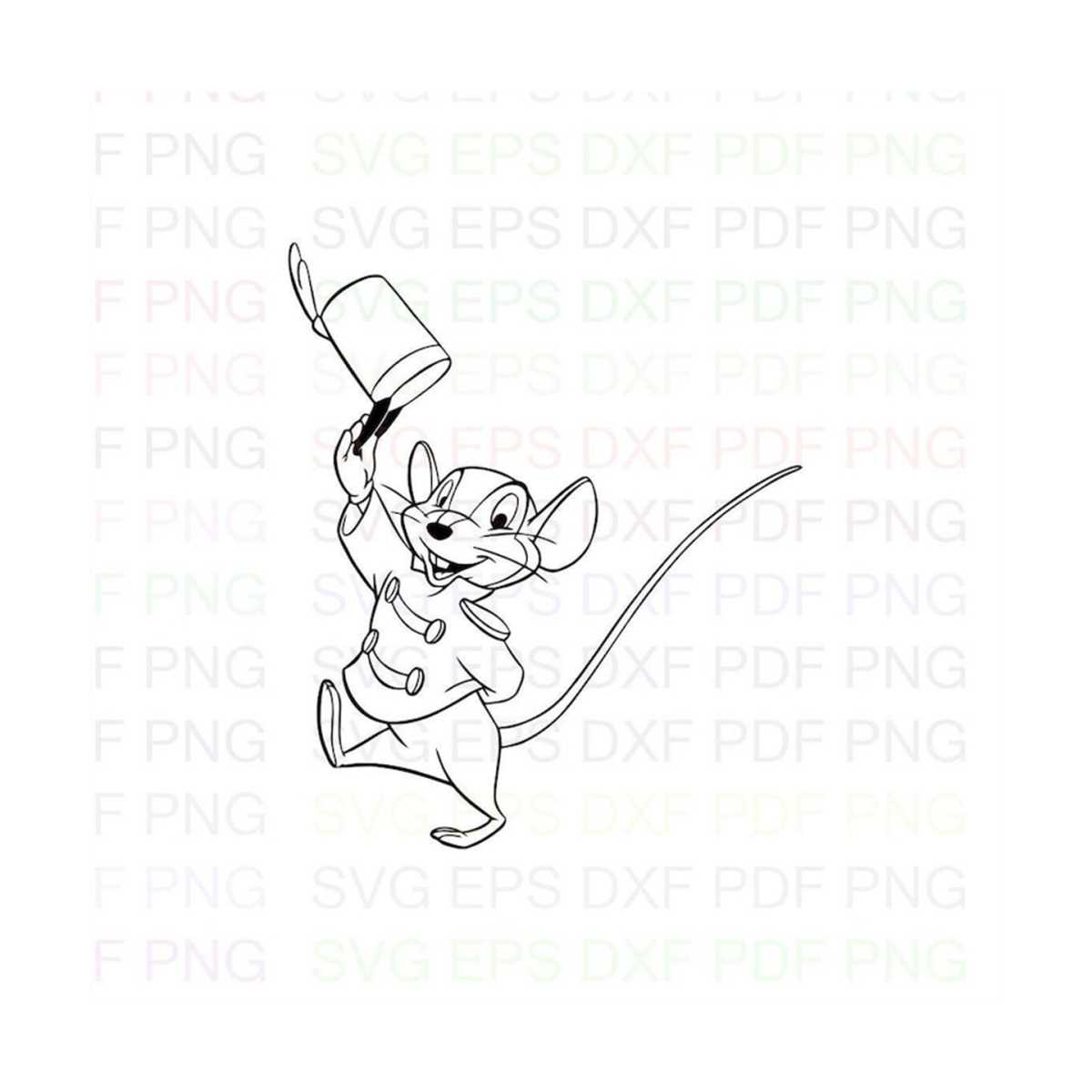 Timothy_Mouse_Say_Hi_2_Dumbo Outline Svg Dxf Eps Pdf Png, Cr | Inspire ...