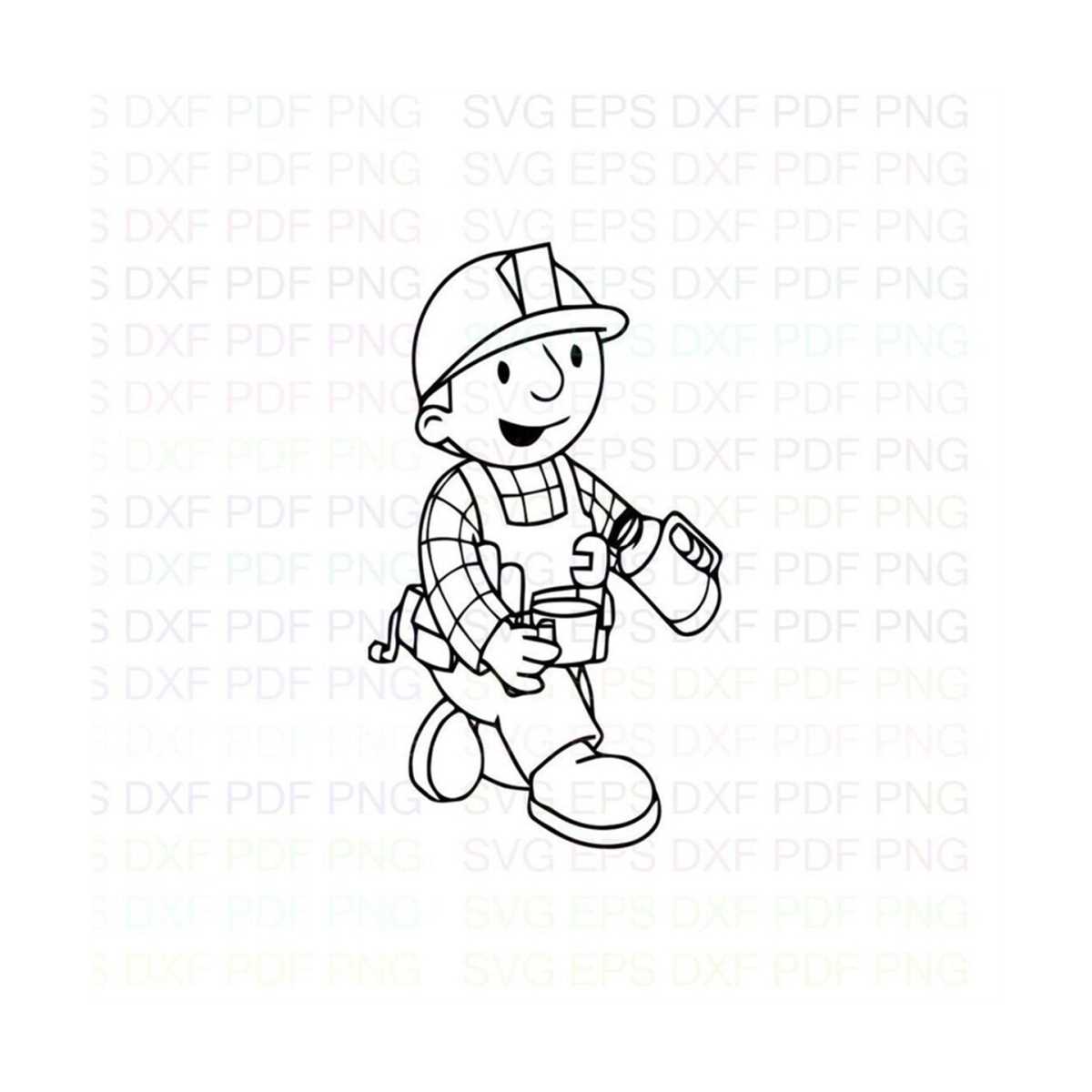 Bob_the_Builder Outline Svg Dxf Eps Pdf Png, Cricut, Cutting | Inspire ...