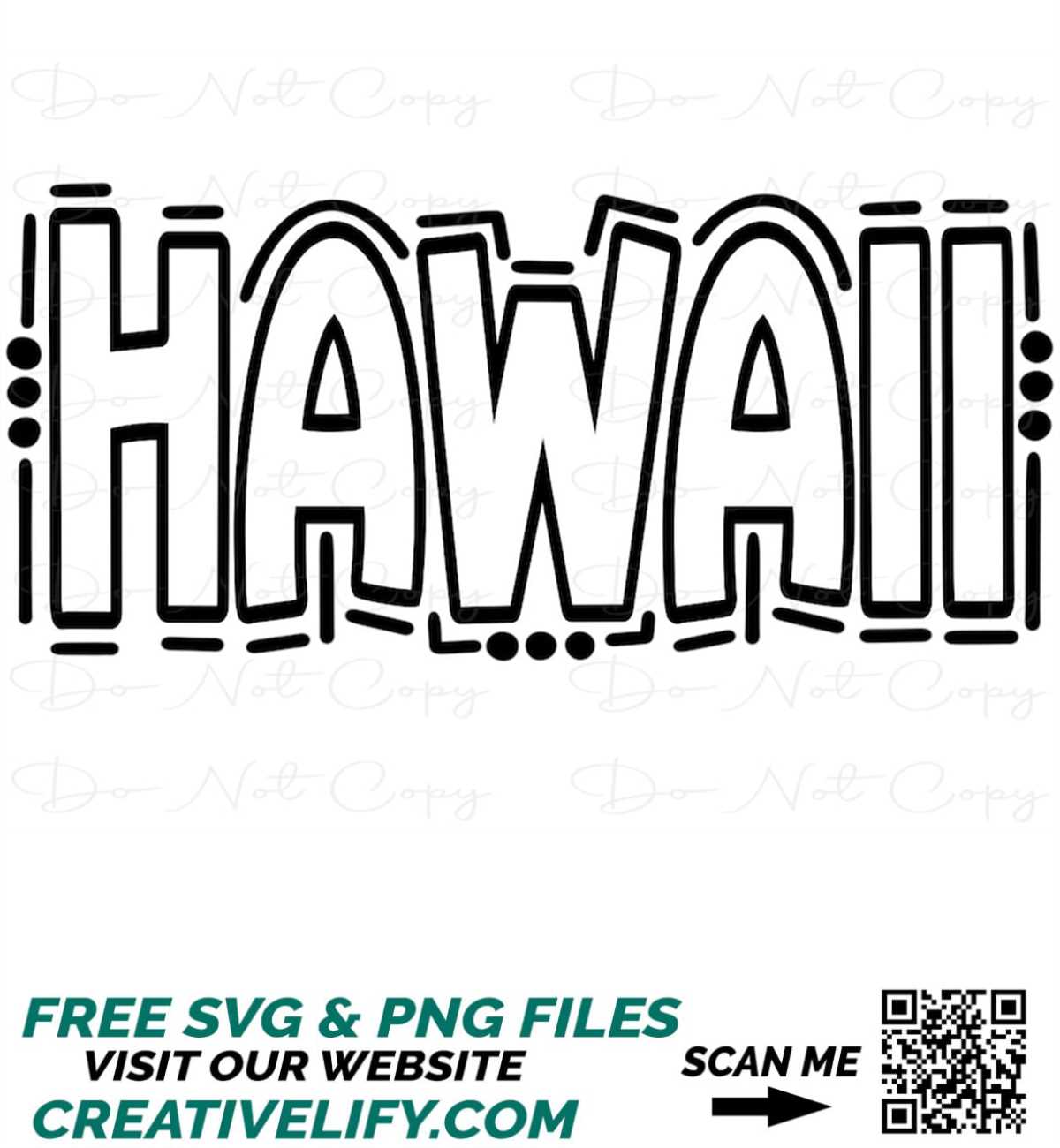Hawaii - Doodle Letters Transparent Background - Sublimation | Inspire ...