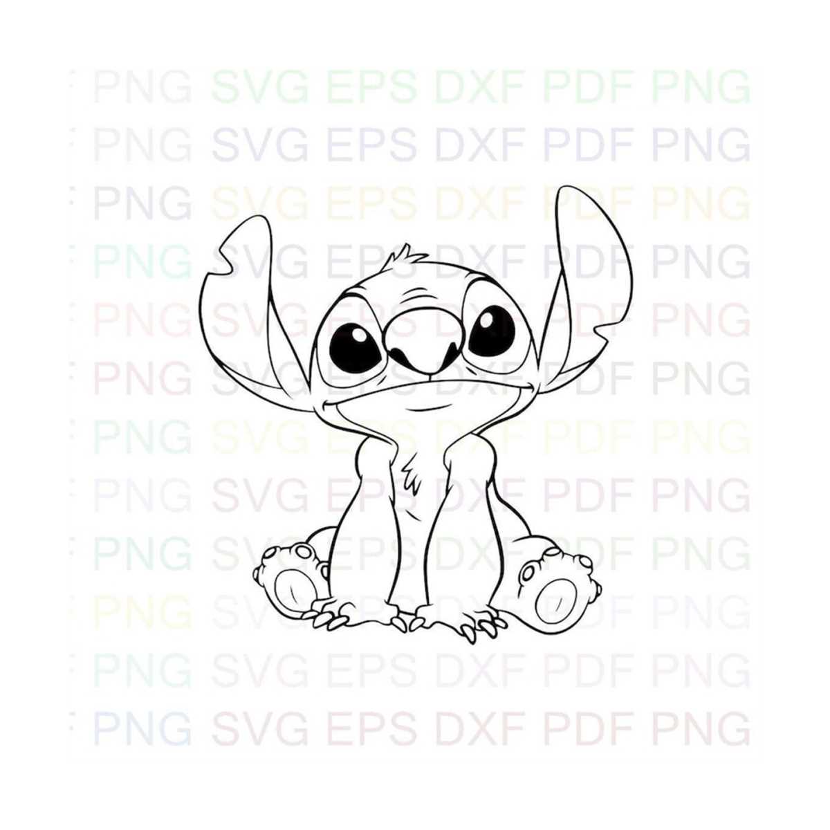 Stitch_3_Lilo_and_Stitch Outline Svg Dxf Eps Pdf Png, Cricut | Inspire ...