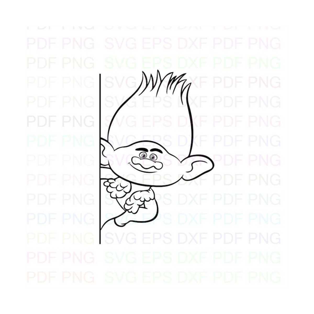 Branch_Peeking_Half_Trolls Outline Svg Dxf Eps Pdf Png, Cric | Inspire ...