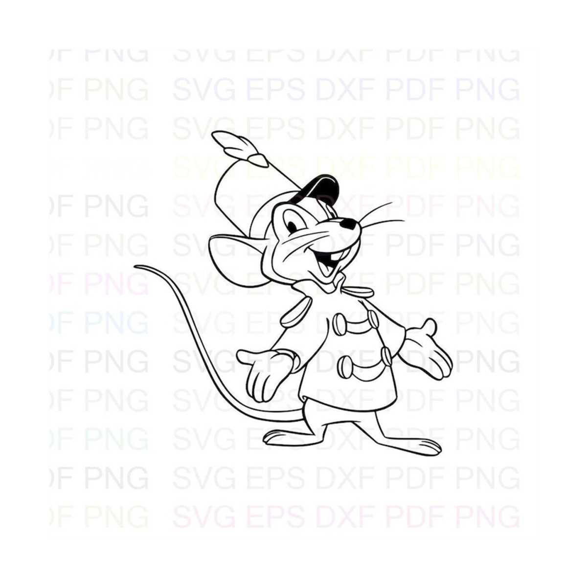 Timothy_Mouse_Very_Happy_Dumbo Outline Svg Dxf Eps Pdf Png, | Inspire ...