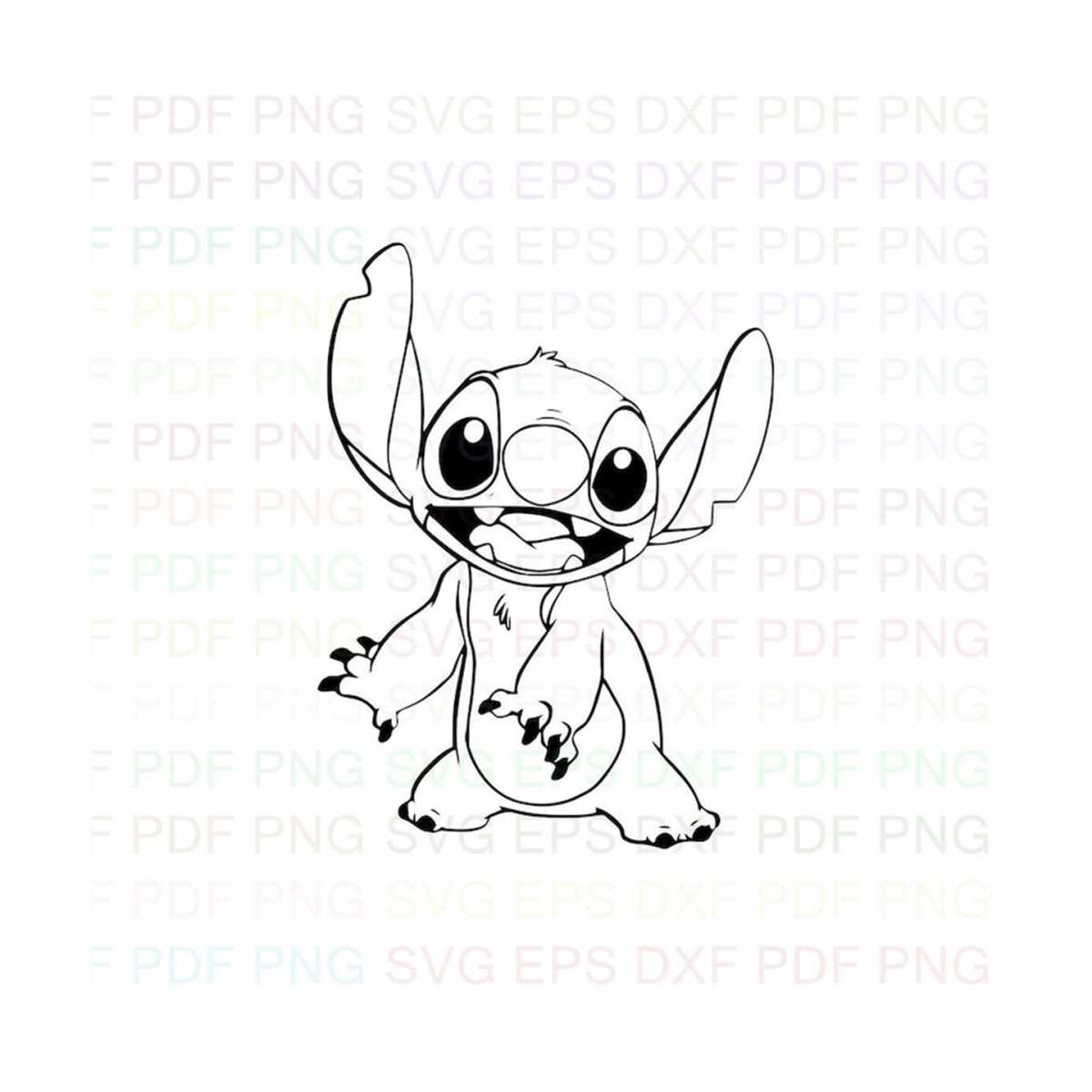 Stitch_4_Lilo_and_Stitch Outline Svg Dxf Eps Pdf Png, Cricut - Inspire ...