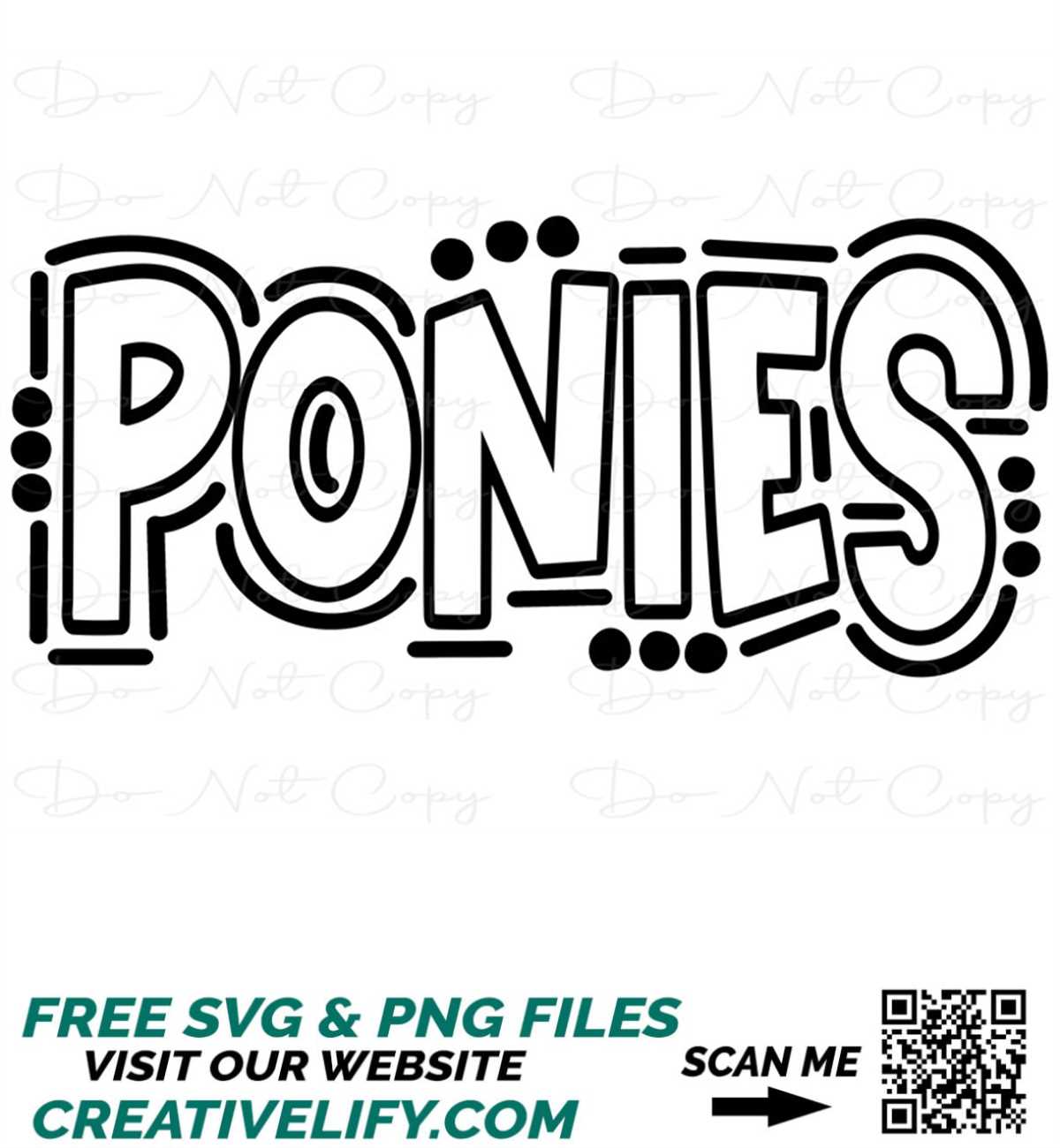 PONIES- Doodle Letters - Sublimation PNG and SVG - Digital A - Inspire ...