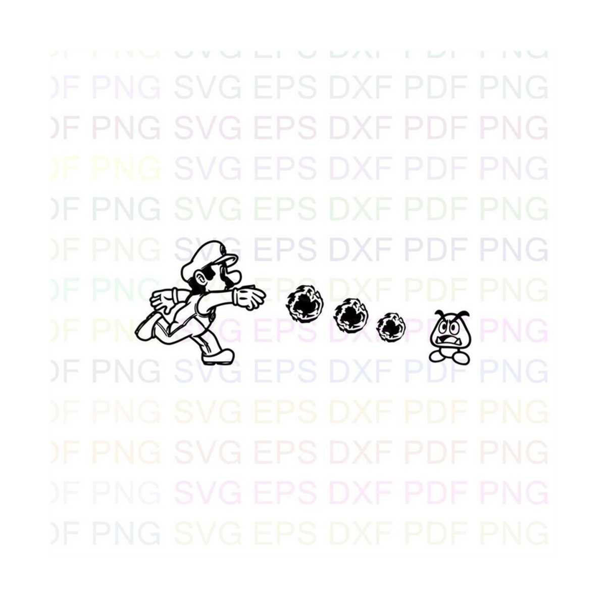 Super_Mario_and_Mushroom_goomba Outline Svg Dxf Eps Pdf Png, - Inspire ...