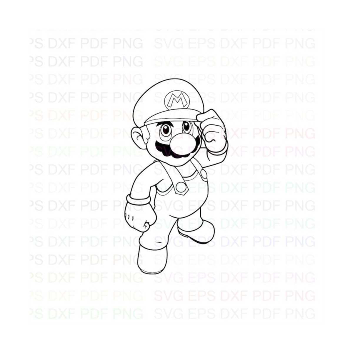 Super_Mario Outline Svg Dxf Eps Pdf Png, Cricut, Cutting fil - Inspire ...