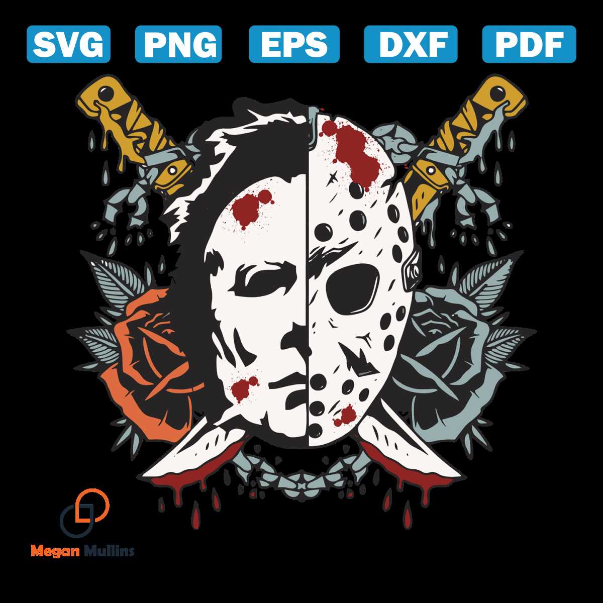 Vintage Floral Horror Movie Character Ghost Mask Svg File | Inspire Uplift