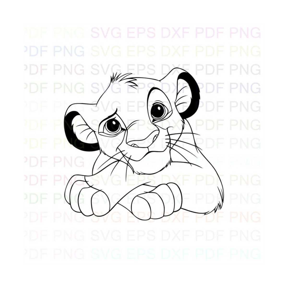 Simba_The_Lion_King_13 Outline Svg Dxf Eps Pdf Png, Cricut, | Inspire ...