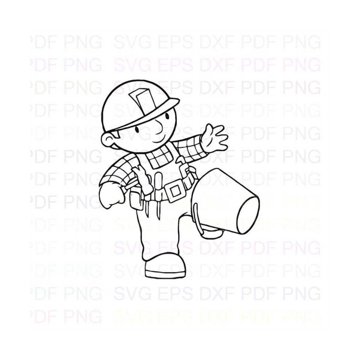 Bob_the_Builder_4 Outline Svg Dxf Eps Pdf Png, Cricut, Cutti | Inspire ...