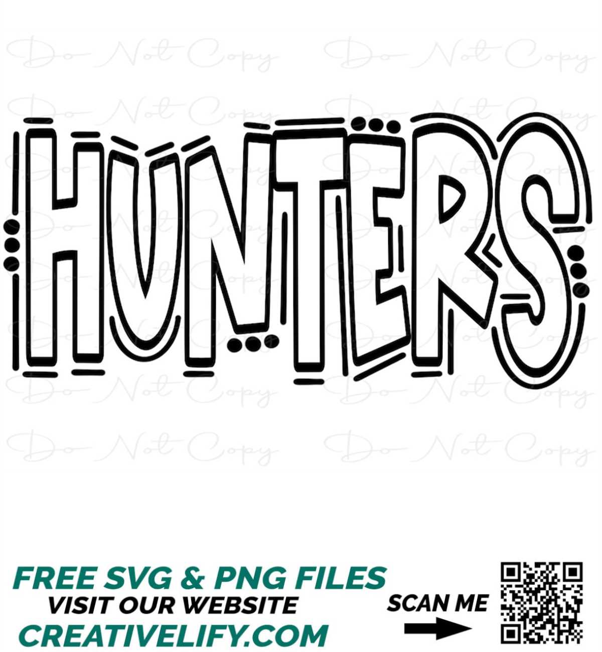 HUNTERS - Doodle Letters Transparent Background - Sublimatio | Inspire ...