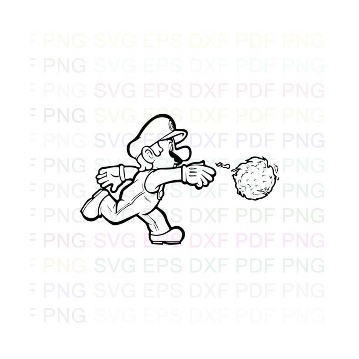 Super_Mario_Fire Outline Svg Dxf Eps Pdf Png, Cricut, Cuttin | Inspire Uplift