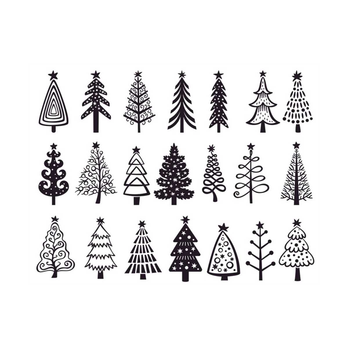 Christmas Tree SVG,Pine Tree,Christmas Svg bundle,Hand Drawn - Inspire ...