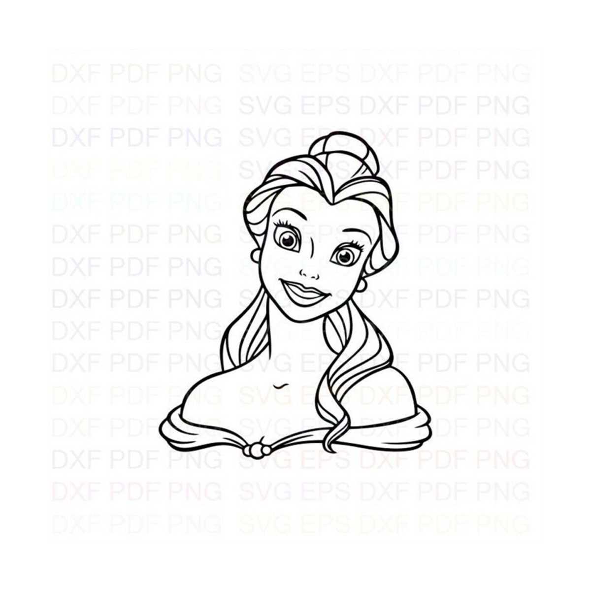 Belle_Beauty_and_the_Beast_3 Outline Svg Dxf Eps Pdf Png, Cr | Inspire ...