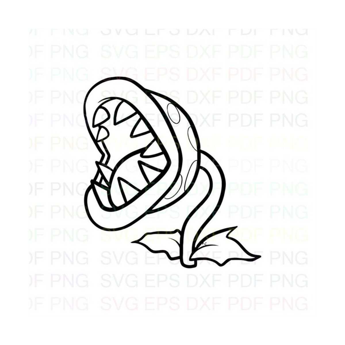Super_Mario_Bros_piranha_plant Outline Svg Dxf Eps Pdf Png, - Inspire ...