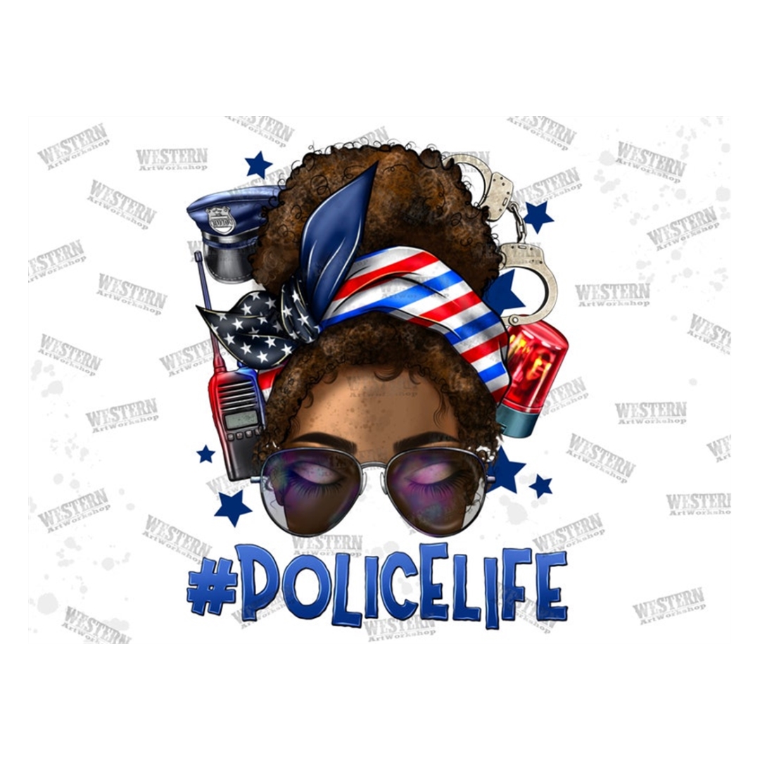 Afro Messy Bun Police Life Png , Black Woman Png, Black Poli - Inspire ...