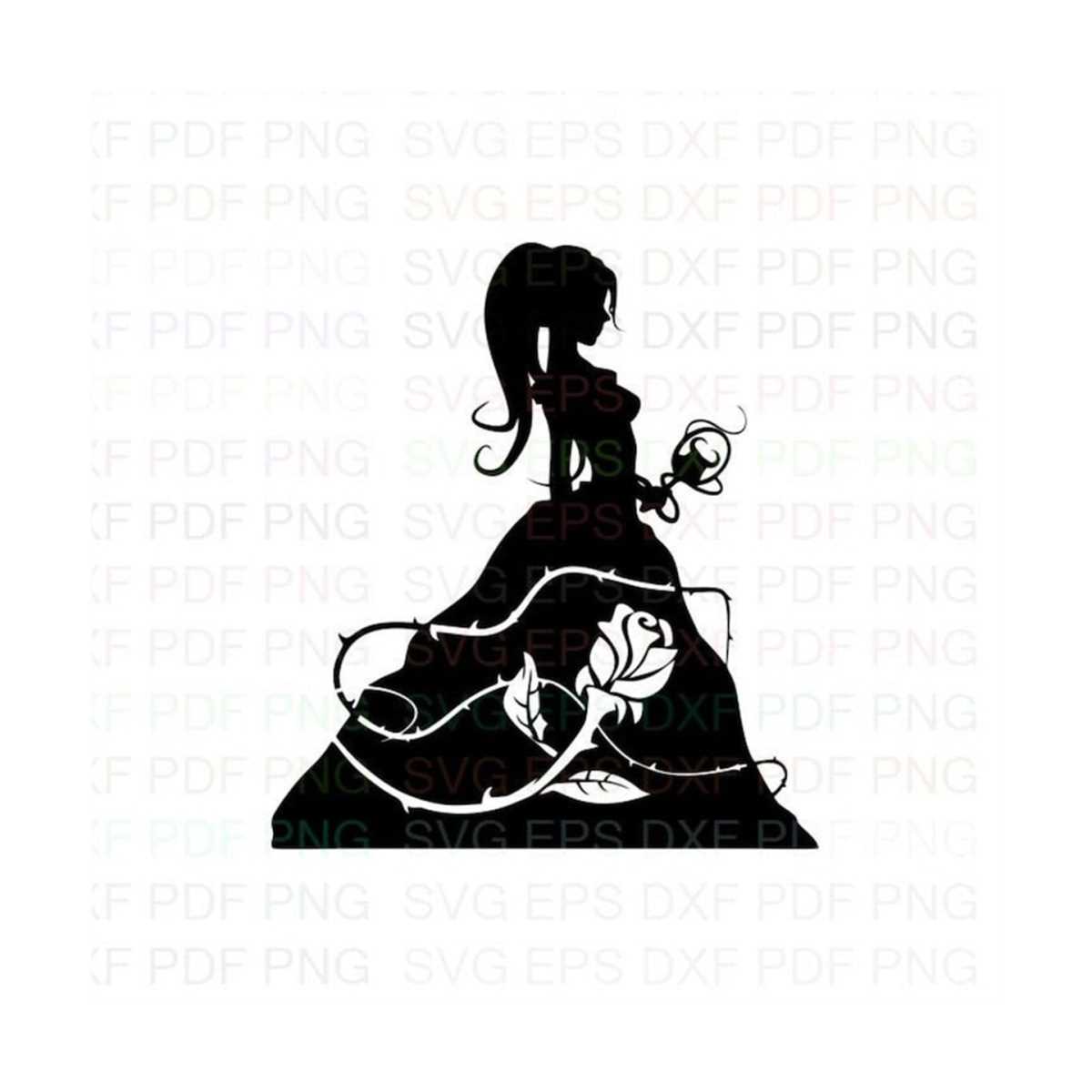 Belle_Beauty_and_the_Beast_silhouette Outline Svg Dxf Eps Pd | Inspire ...