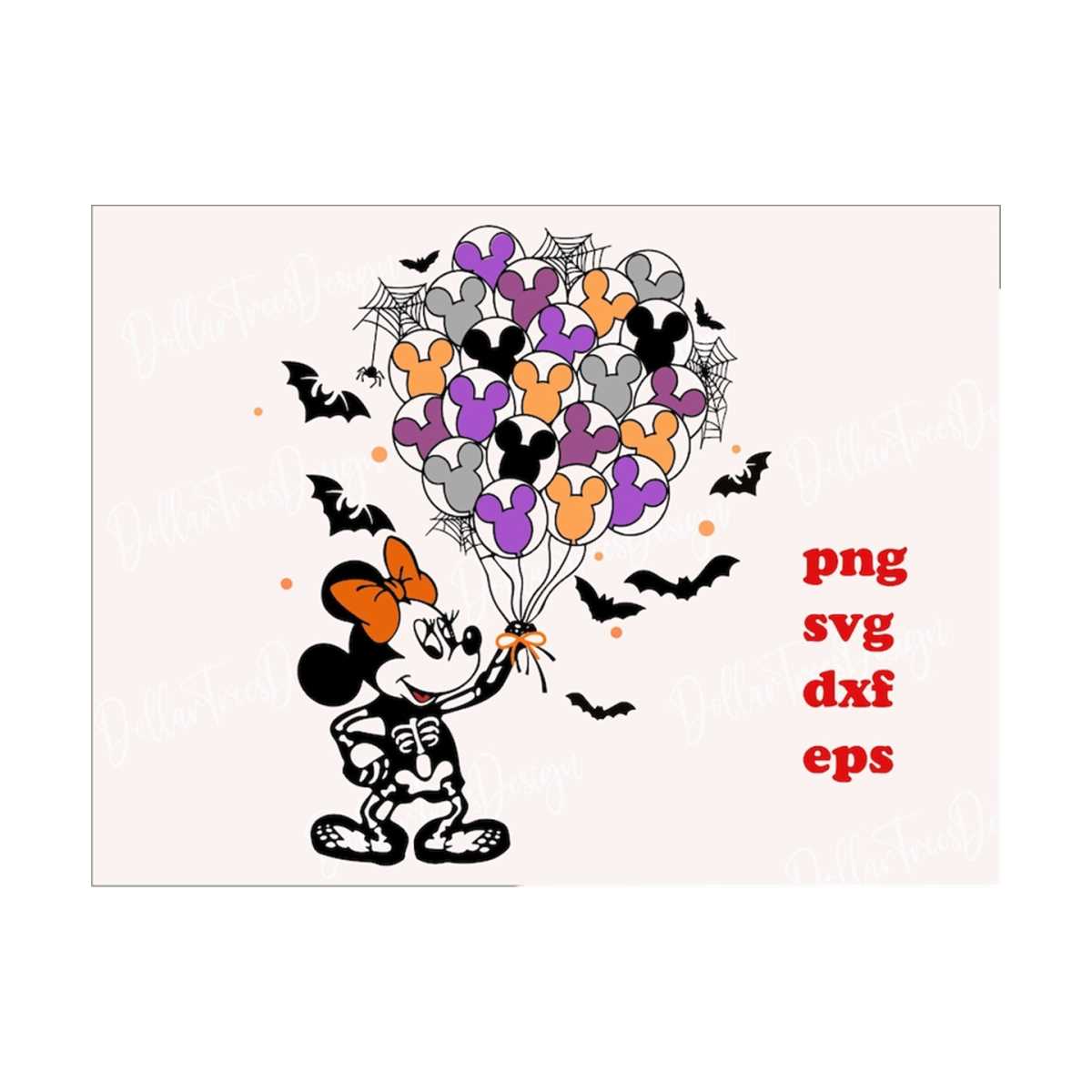 minnie mouse halloween,Svg Minnie Mouse balloon skeleton Png | Inspire ...