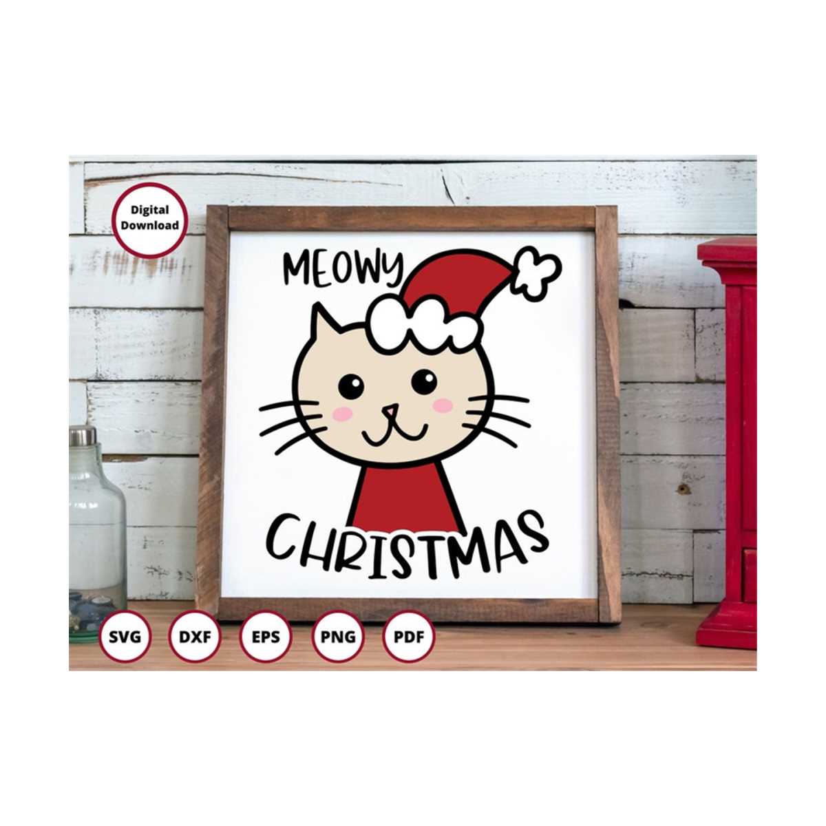 Meowy Christmas SVG | cat svg | kitten svg | kitty svg | fun - Inspire ...