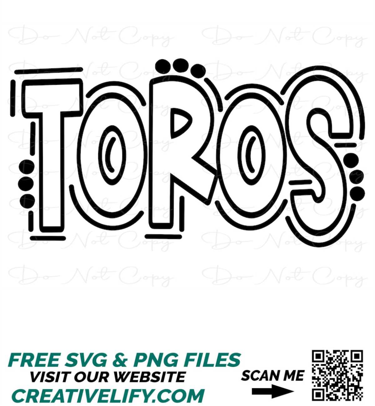 TOROS - Doodle Letters Transparent Background - Sublimation | Inspire ...