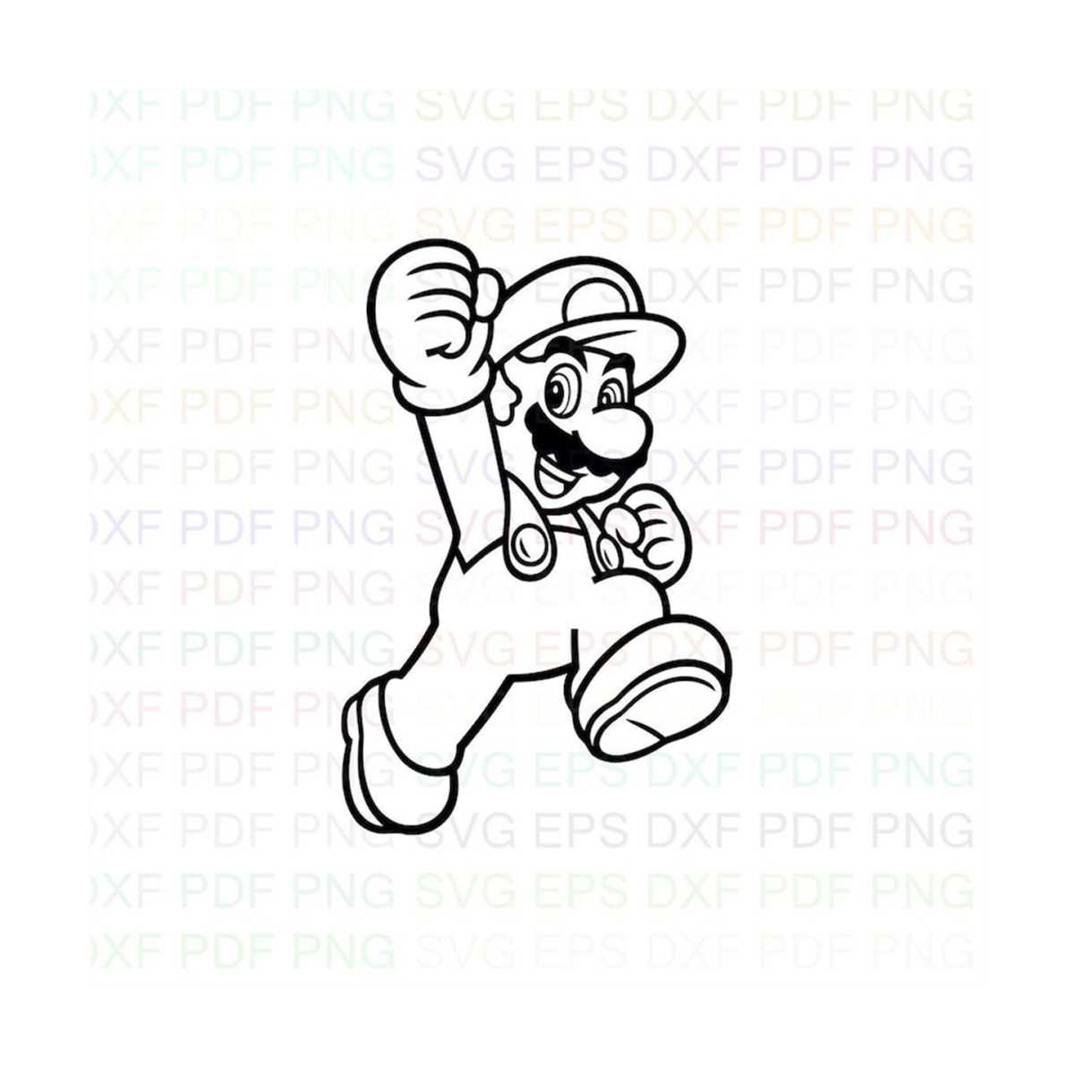 Super_Mario_Jumping Outline Svg Dxf Eps Pdf Png, Cricut, Cut | Inspire ...